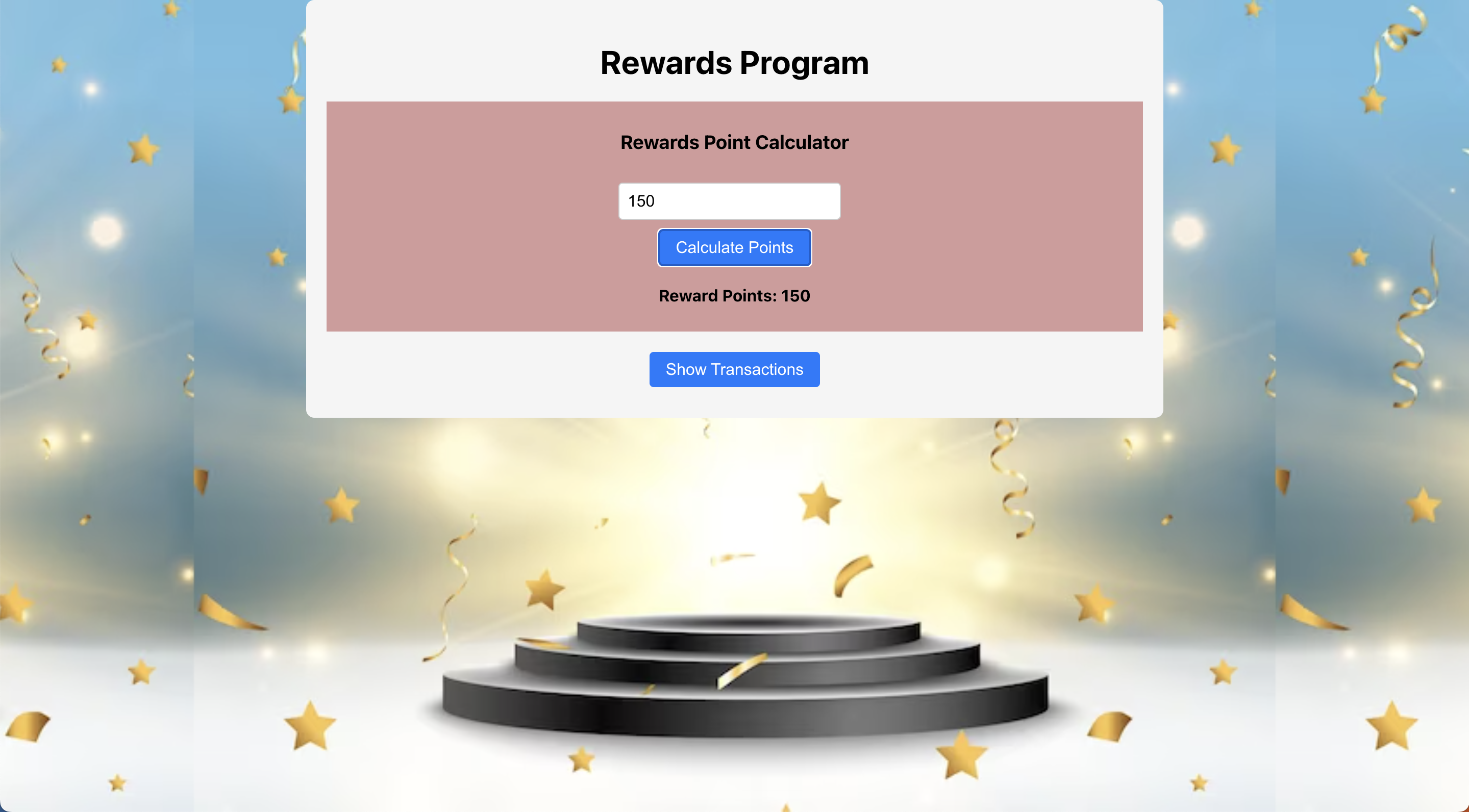 GitHub - Vishnu1026/UI-react-rewards-program: A customer receives 2 ...