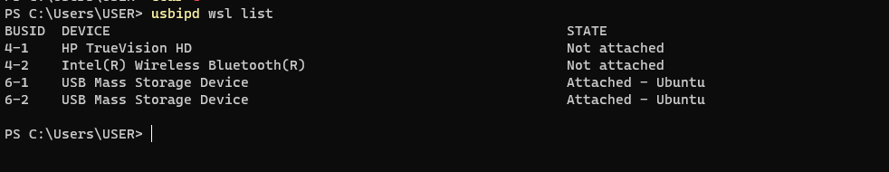 usbipd: warning: The VBoxUsbMon driver is currently not running; a reboot should fix that ...