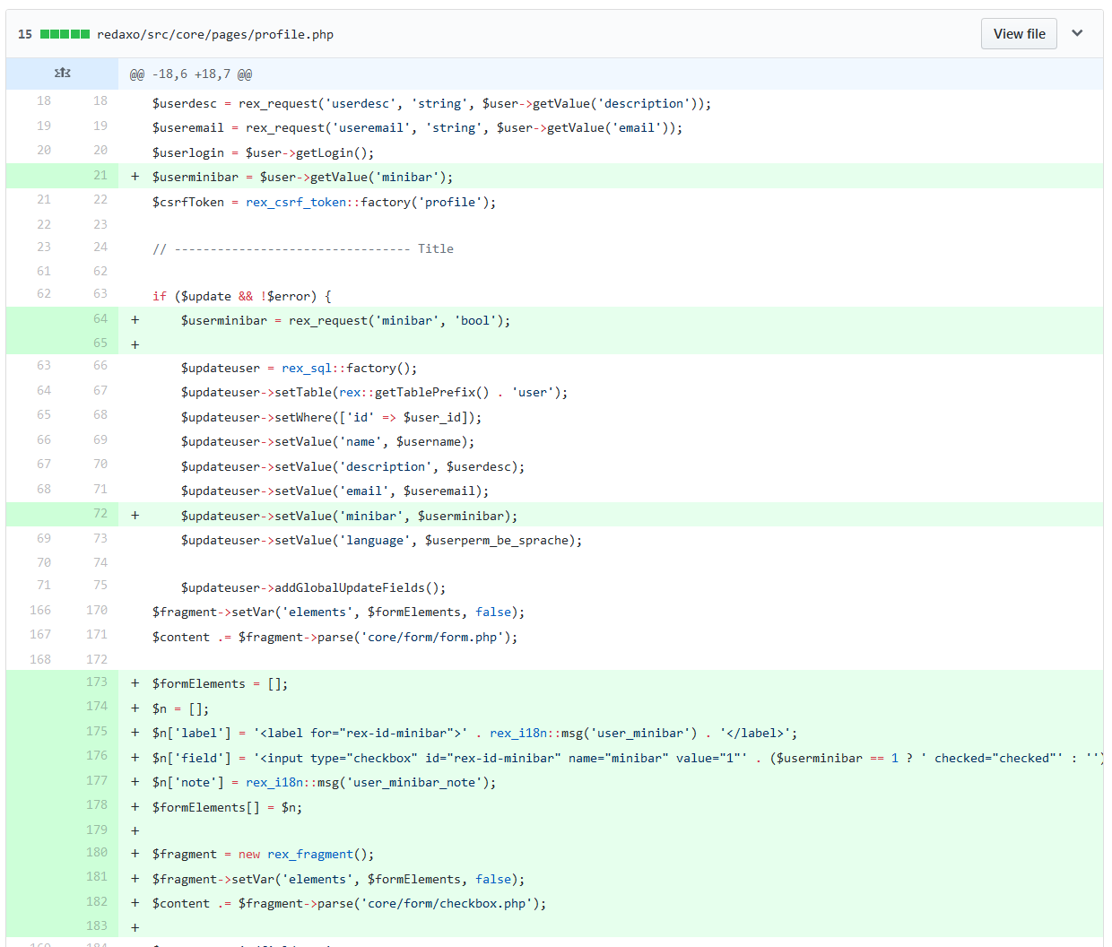 "minibar" einstellbar machen · Issue #2 · FriendsOfREDAXO/minibar · GitHub