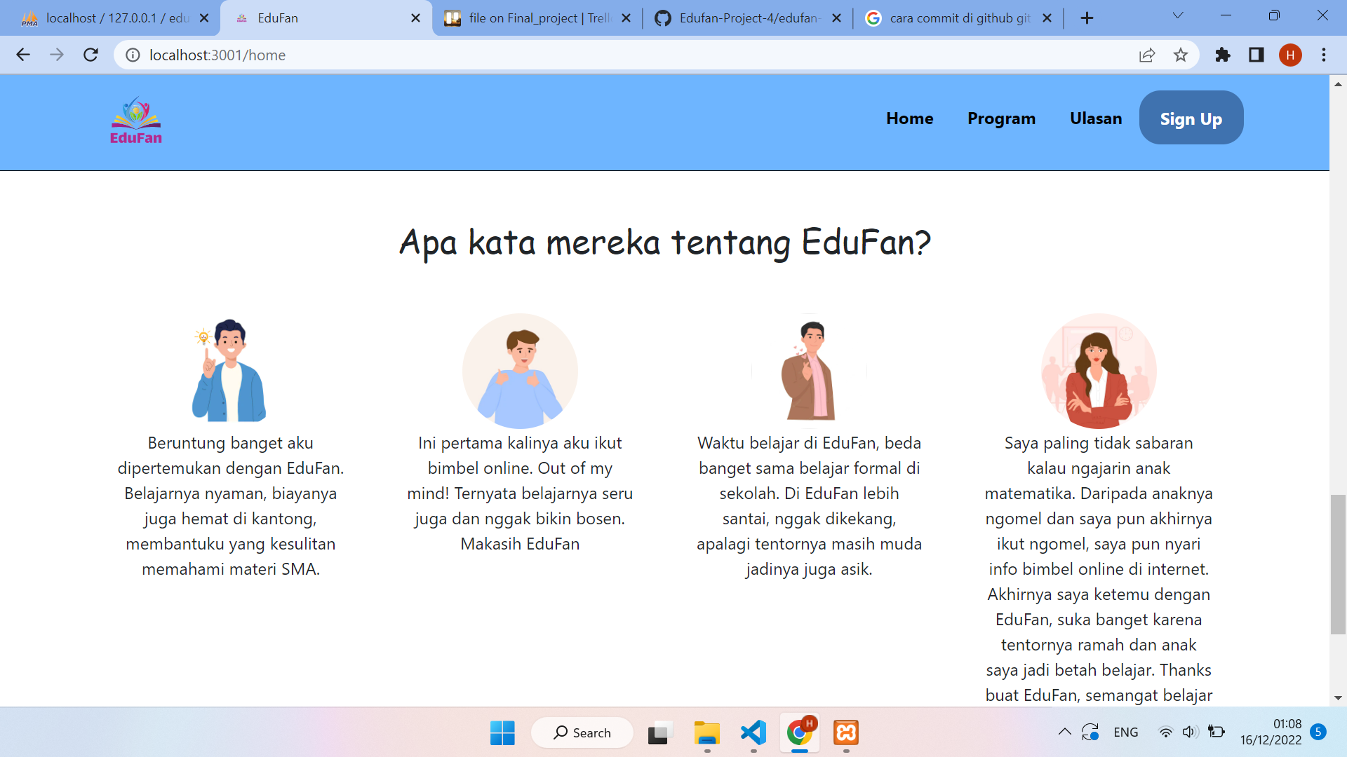 Github Edufan Project 4 Edufan Learning Online Using Reactjs Mysql Expressjs