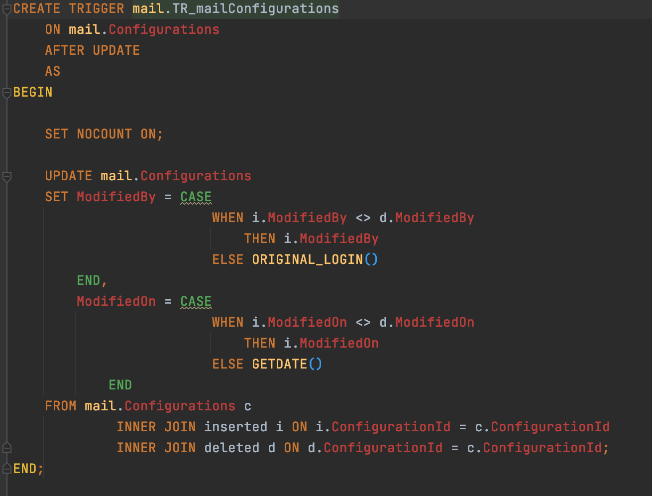[SQL] the END keyword is improperly detected as closing a BEGIN scope ...