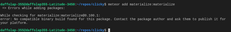 Meteor: No compatible binary build found for this package · Issue #5071 · Dogfalo/materialize ...