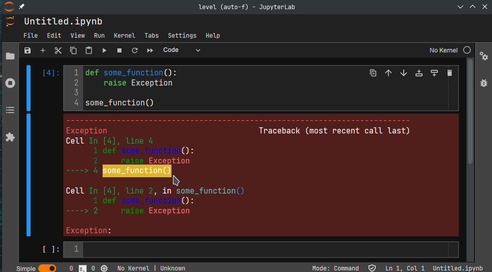 In dark theme highlighted error stacktrace is white-on-yellow which is ... In dark theme highlighted error stacktrace is white-on-yellow which is ...