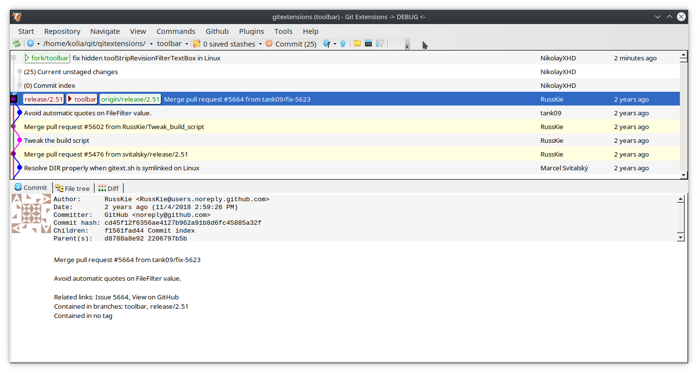 Invisible filter in FormBrowse toolbar in Linux / Mono · Issue #8320 · gitextensions ...