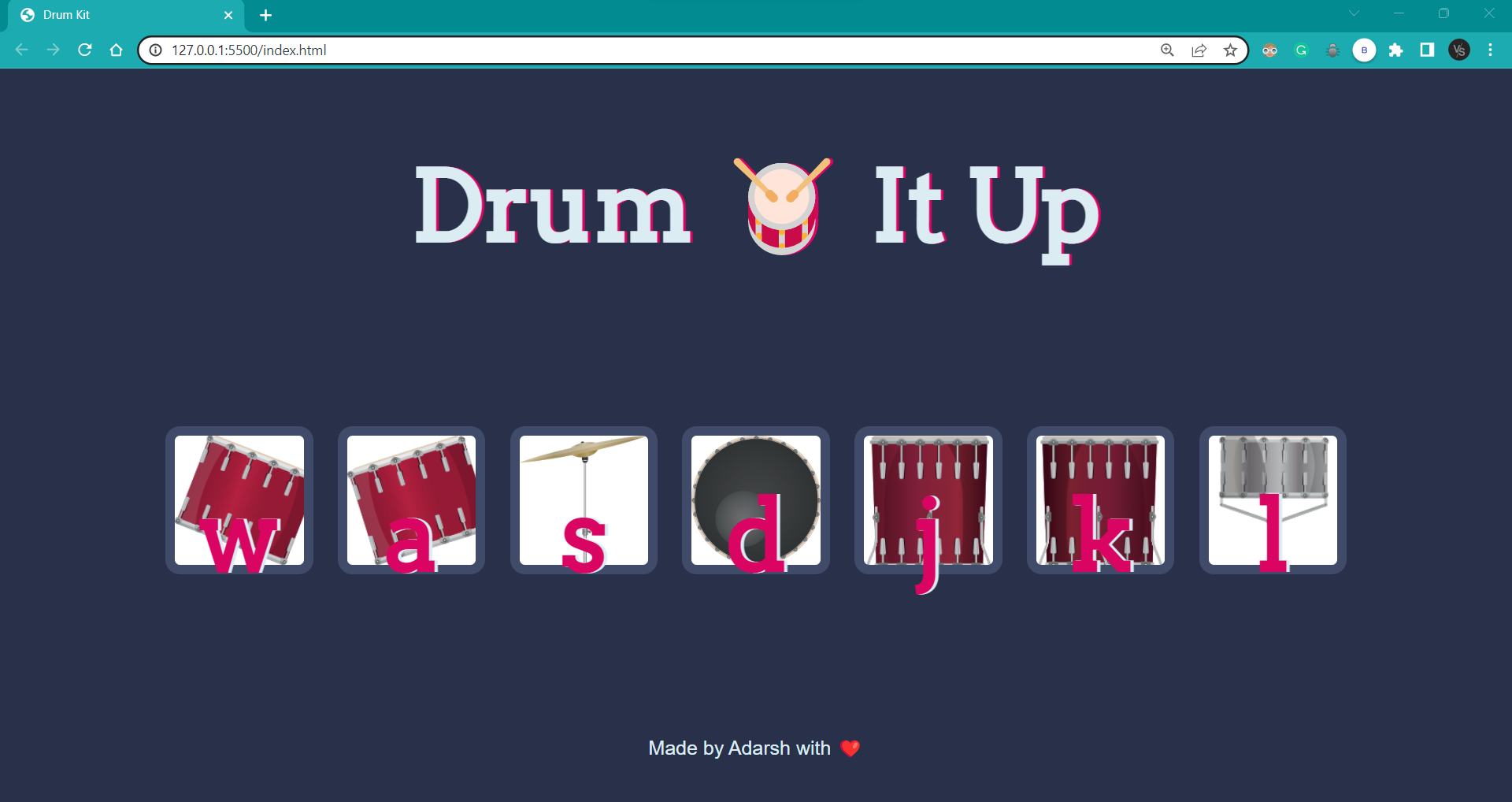 GitHub - adarshportfolio/Drum-It-Up: A responsive website which makes ...
