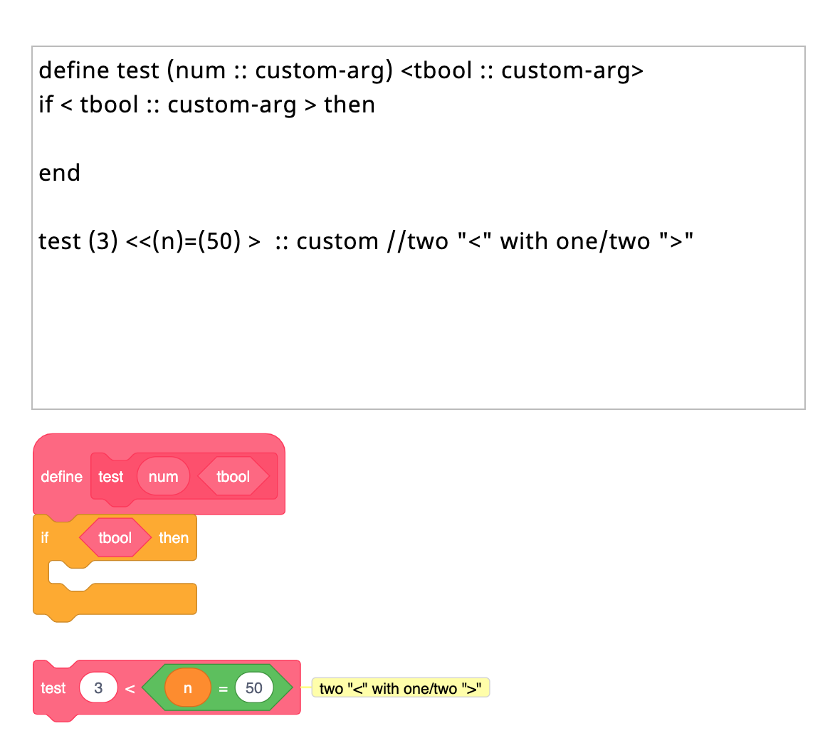 Strange View When Call Custom Blocks With Boolean Arg · Issue 399 · Scratchblocks Scratchblocks