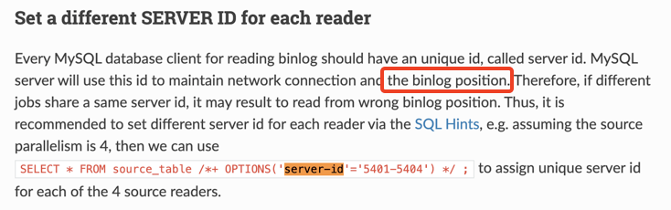 There may be some problems with the function description of `server-id ...