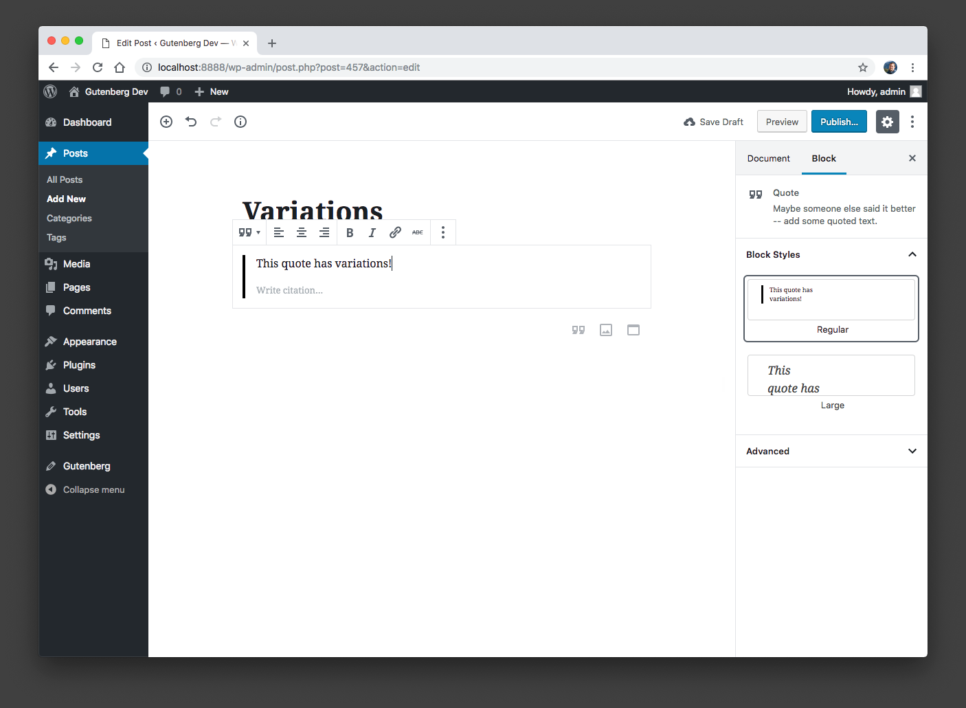 Show Style Variations on the Sidebar · Issue #10520 · WordPress ...