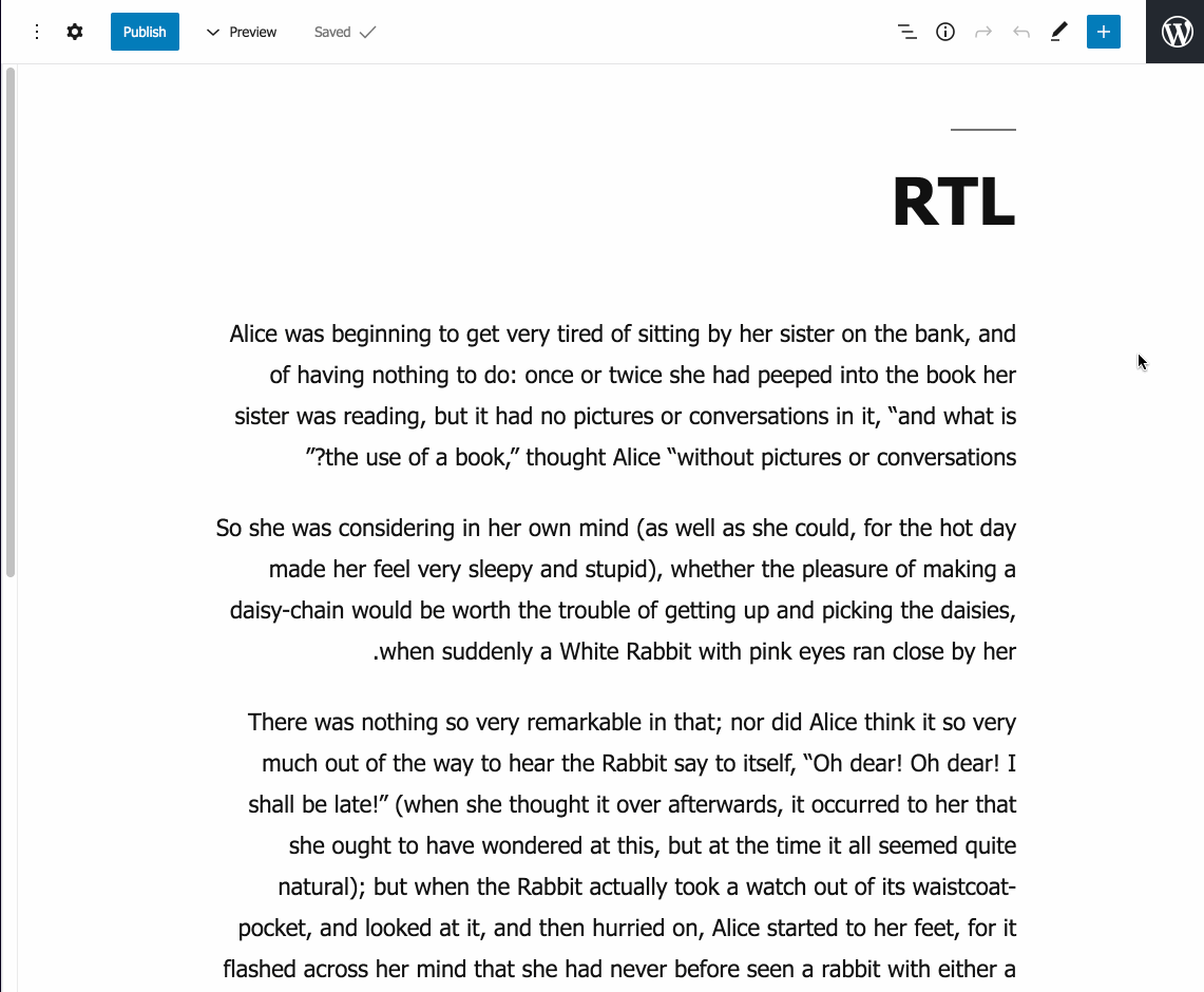Block toolbar misaligned in RTL contexts · Issue #23265 · WordPress ...