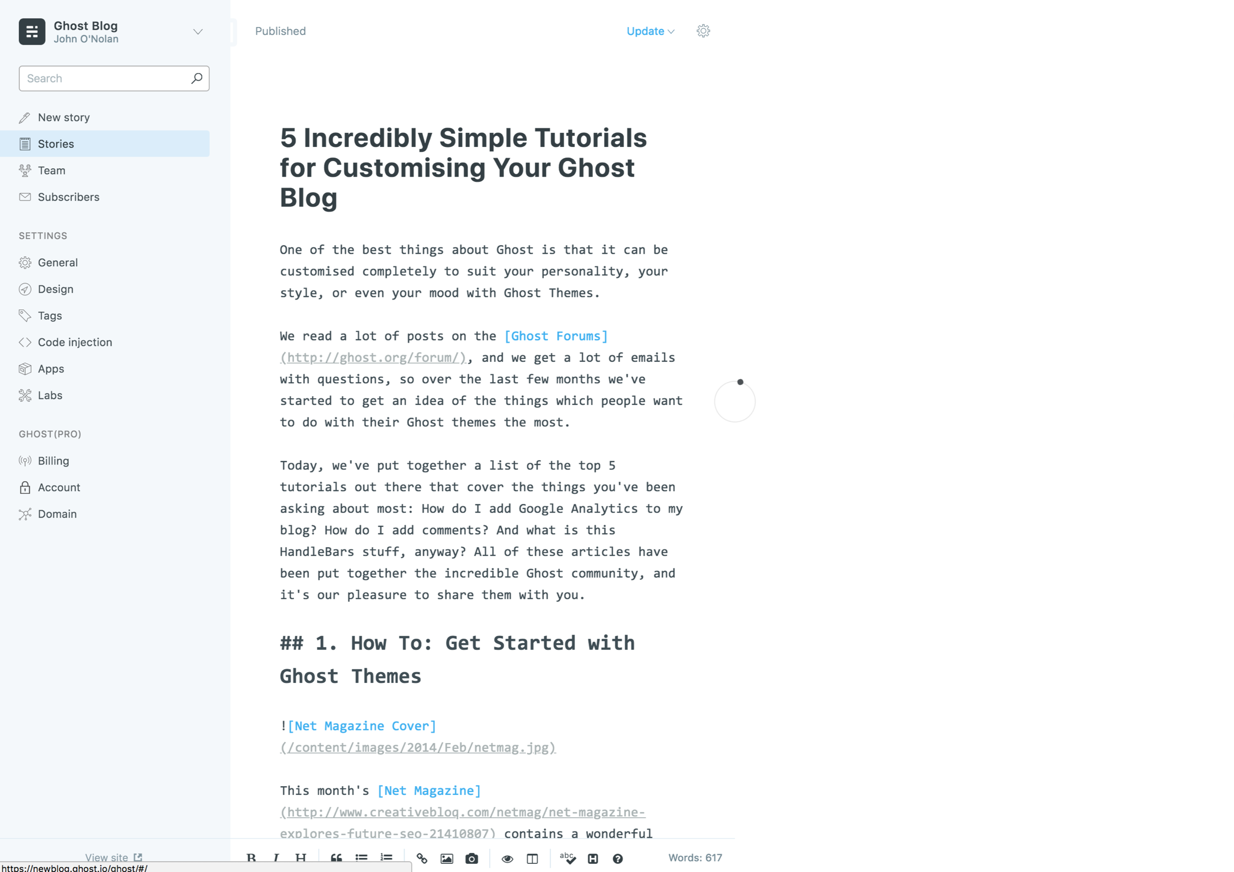 Broken loading state in editor · Issue #9582 · TryGhost/Ghost · GitHub