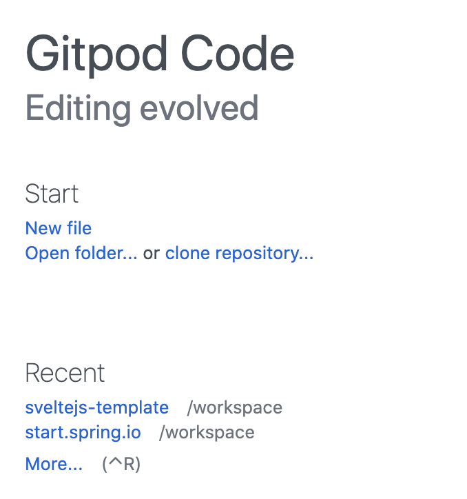 Remove Recents From The Welcome Page In Code Editor · Issue 3411 · Gitpod Iogitpod · Github