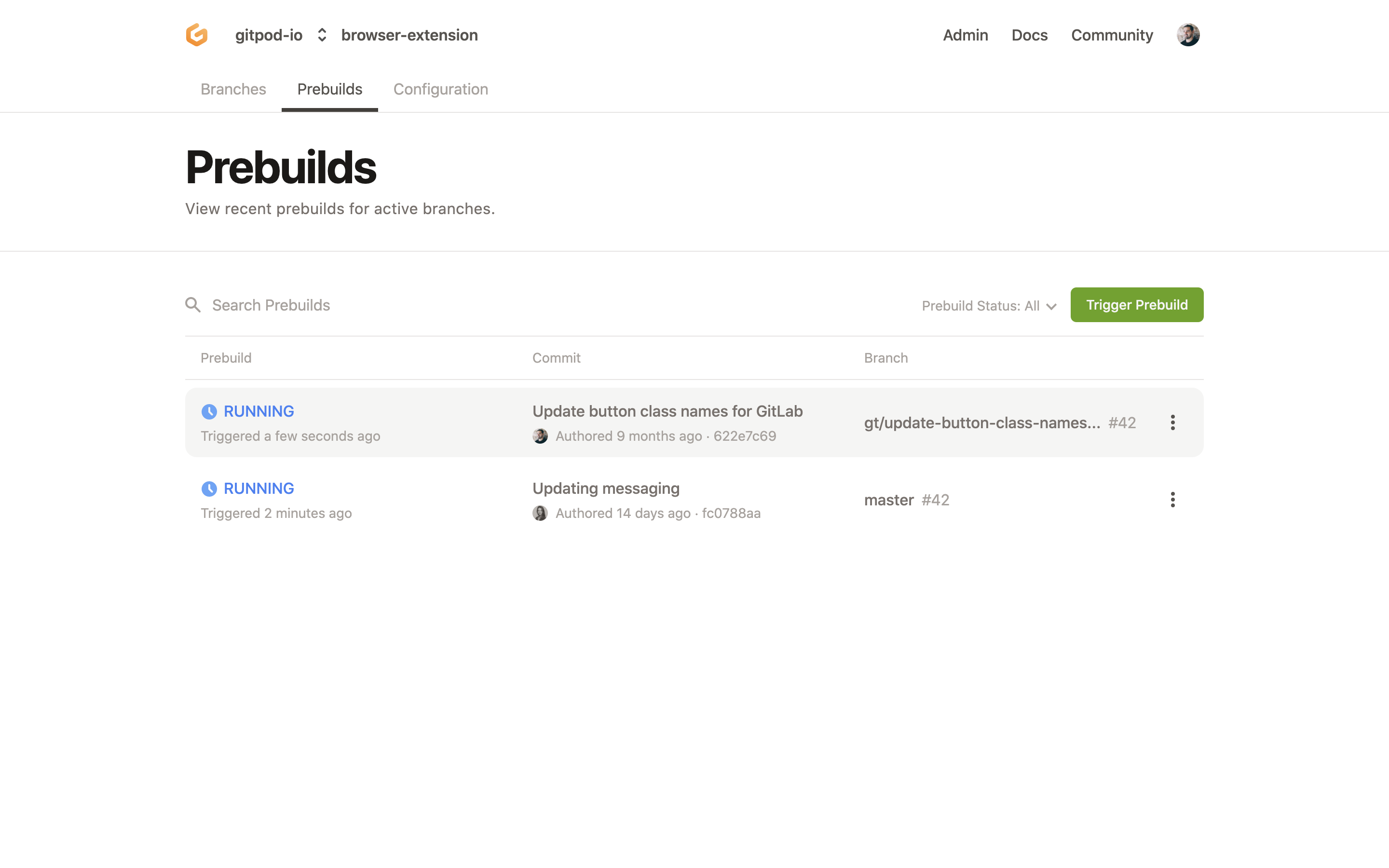Update The Order Of The Prebuilds · Issue 5268 · Gitpod Iogitpod · Github