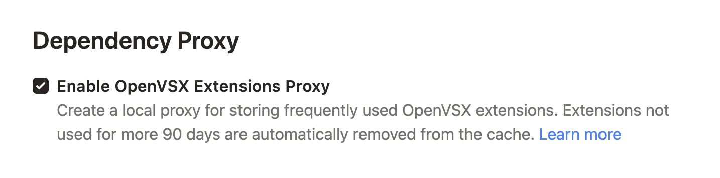 Introduce Dependency Proxy As An Instance Setting For Caching Openvsx Extensions · Issue 11911
