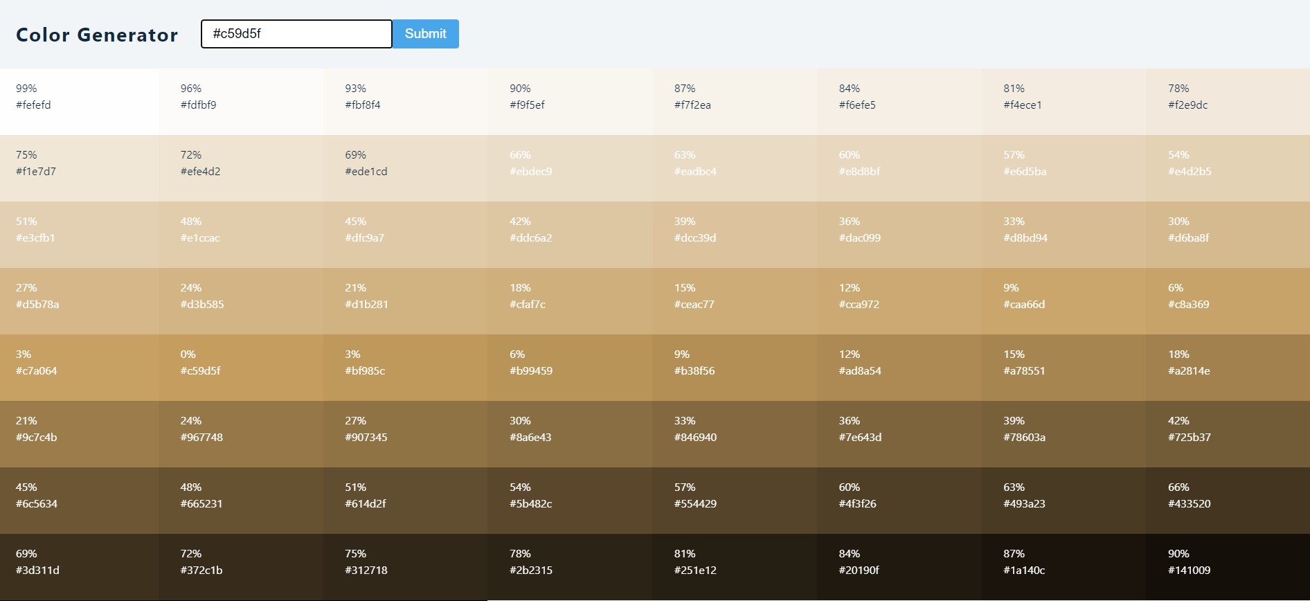 GitHub - dilarauluturhan/color-generator: It is the one-page Color ...