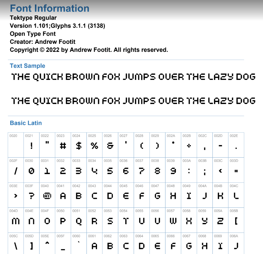 Add [TEKTYPE REGULAR] · Issue #5707 · google/fonts · GitHub