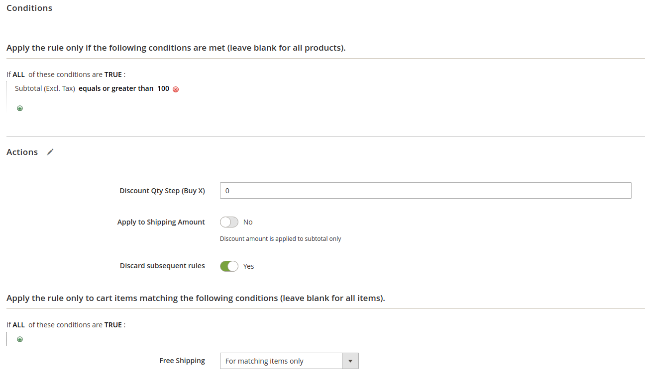 "Subtotal (Excl. Tax)" condition for Cart rule is not working for FREE Shipping · Issue #36760 ...