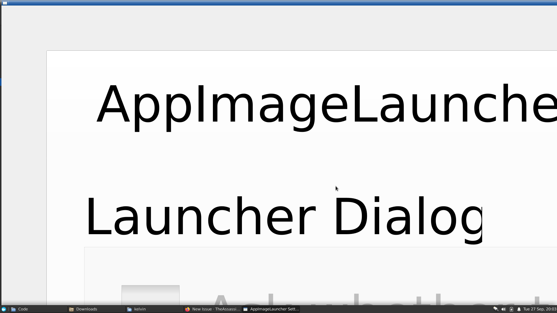 Launcher shows giant text with no option to run/integrate appimages · Issue #537 · TheAssassin ...