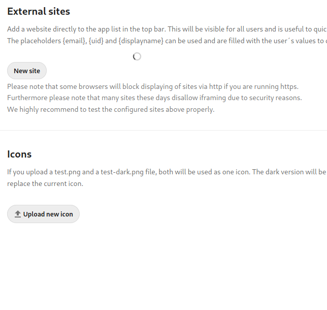 Infinite Loading Circle - Nothing happens when clicking on "New Site" · Issue #217 · nextcloud ...
