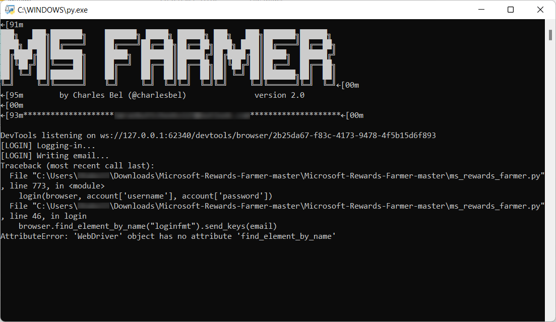 Microsoft-Rewards-Farmer is not working · Issue #134 · charlesbel/Microsoft-Rewards-Farmer · GitHub