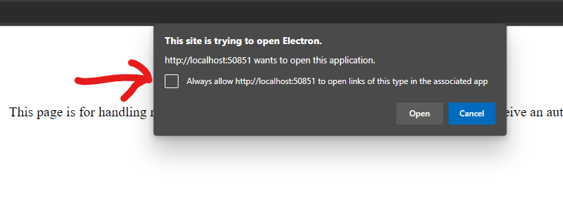 Problem with ElectronSystemBrowserTestApp deep linking with ...