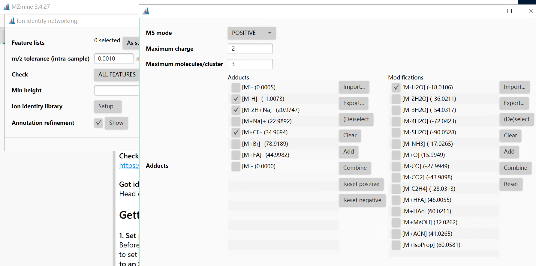 Can mzmine3.4.27 directly identify the adduct form of each feature after GAP-FILLED? and .msp ...