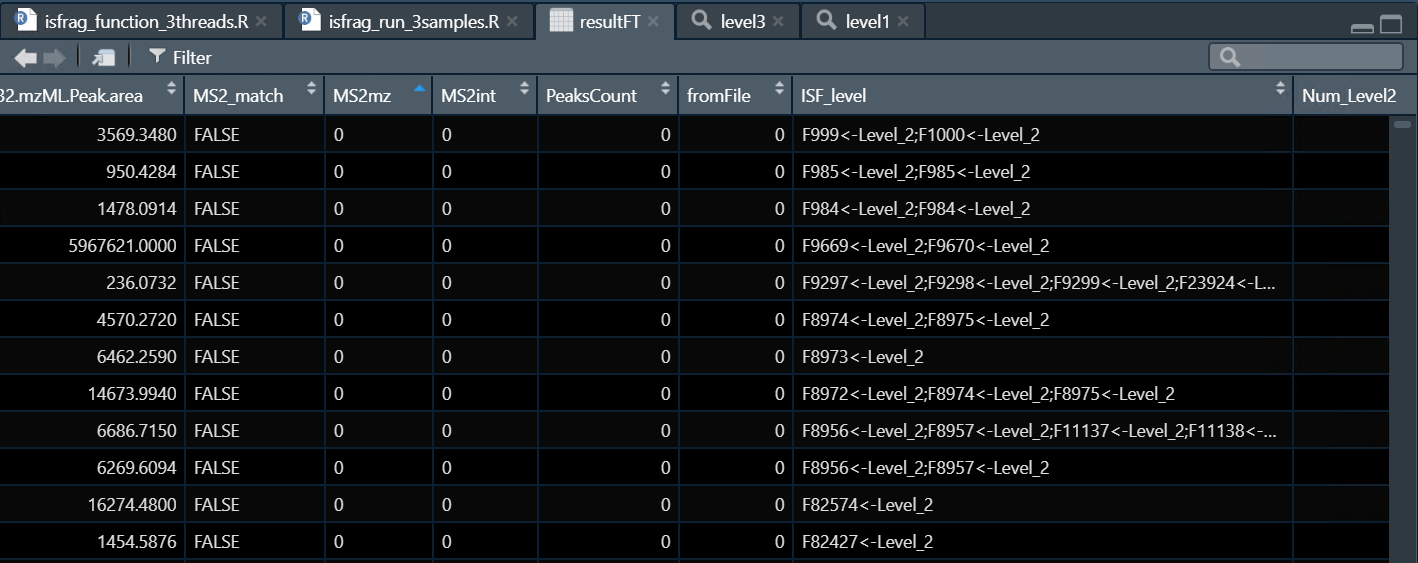 A Problem With Mzmine3 Exporting Data Running On Isfrag Issue 2