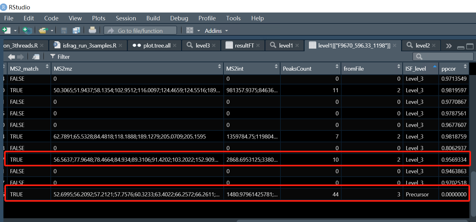 A Problem With Mzmine3 Exporting Data Running On Isfrag Issue 2