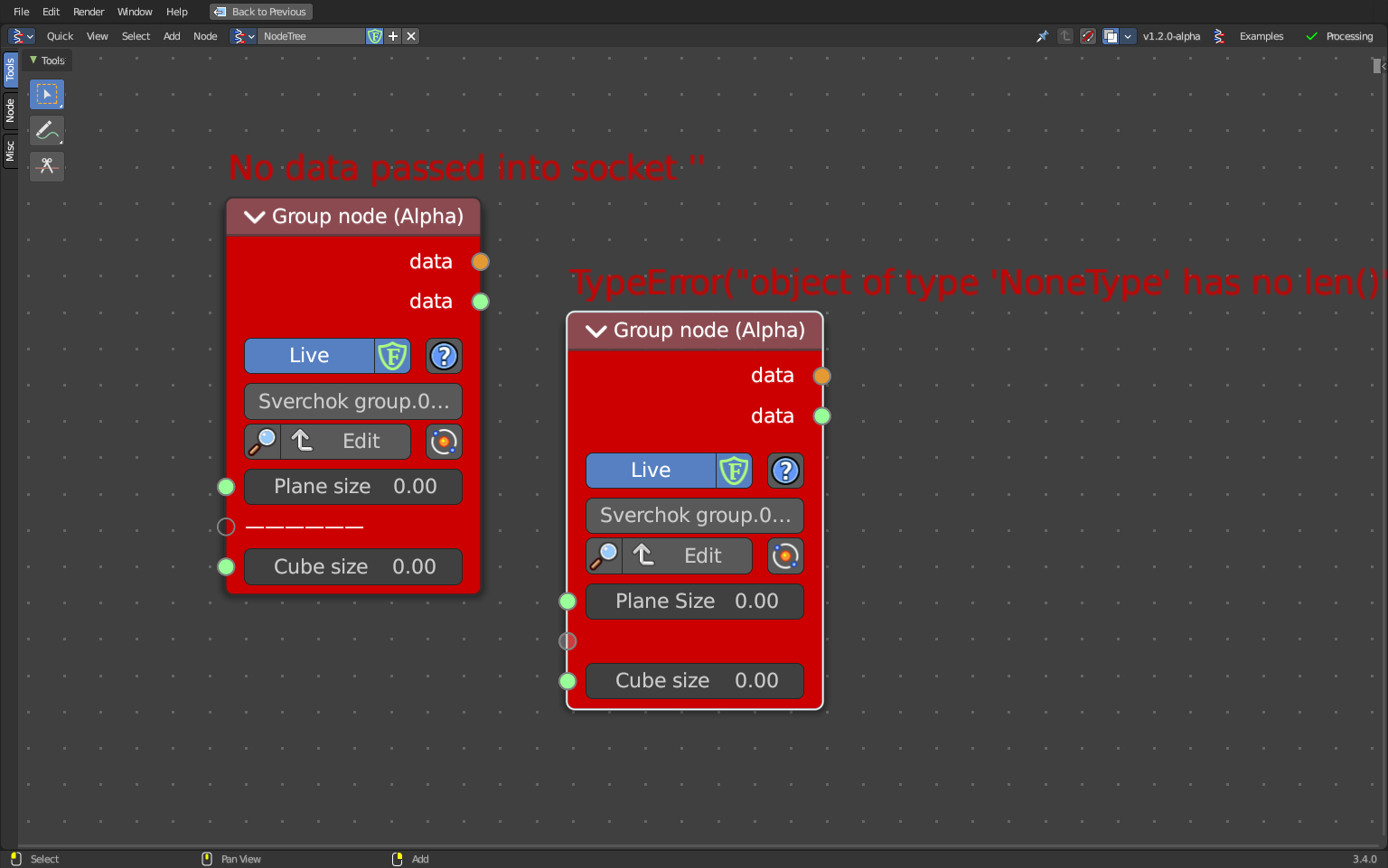 Dummys and separator sockets raise errors: Node Tree cannot be evaluated thereafter · Issue ...
