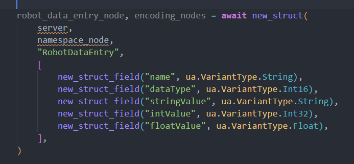 Declare ExtensionObject array variable · Issue #1172 · FreeOpcUa/opcua-asyncio · GitHub