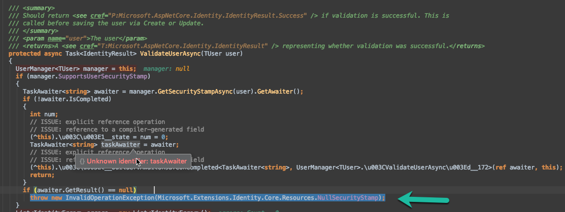 ConfirmEmailAsync flow exit with exception during user validation process · Issue #733 ...