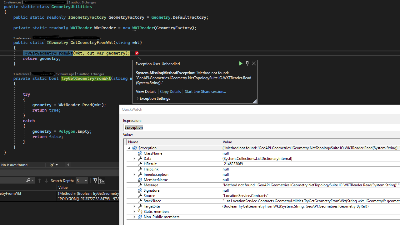 WKTReader.Read() method returning MissingMethodException · Issue #576 · NetTopologySuite ...