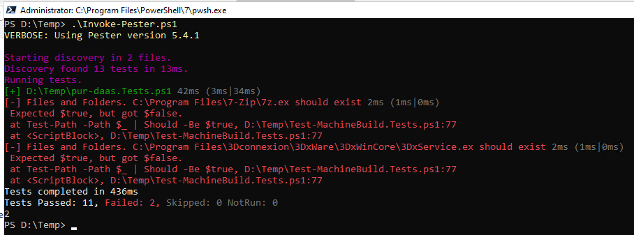 Invoke-Pester reports negative exit code, despite: Exit = $false · Issue #2338 · pester/Pester ...