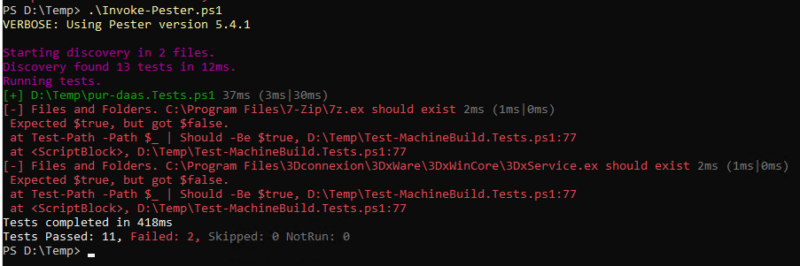 Invoke-Pester reports negative exit code, despite: Exit = $false · Issue #2338 · pester/Pester ...