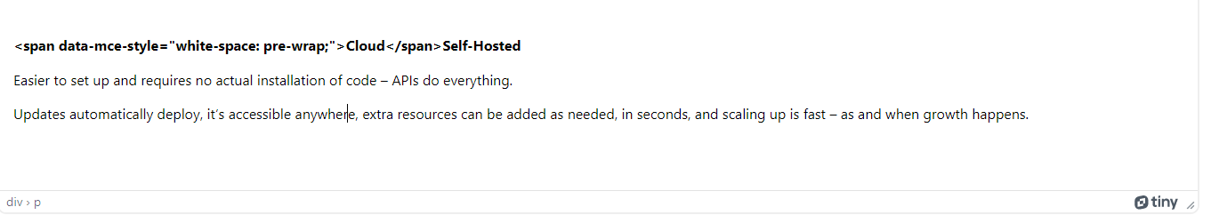 CleanUp in TinyMCE leaves/add the span elements. · tinymce tinymce · Discussion #8344 · GitHub