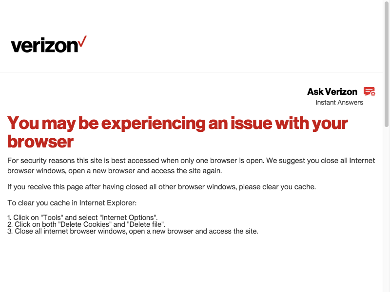 Verizon Integration - Complaining about the browser · Issue #835 ...
