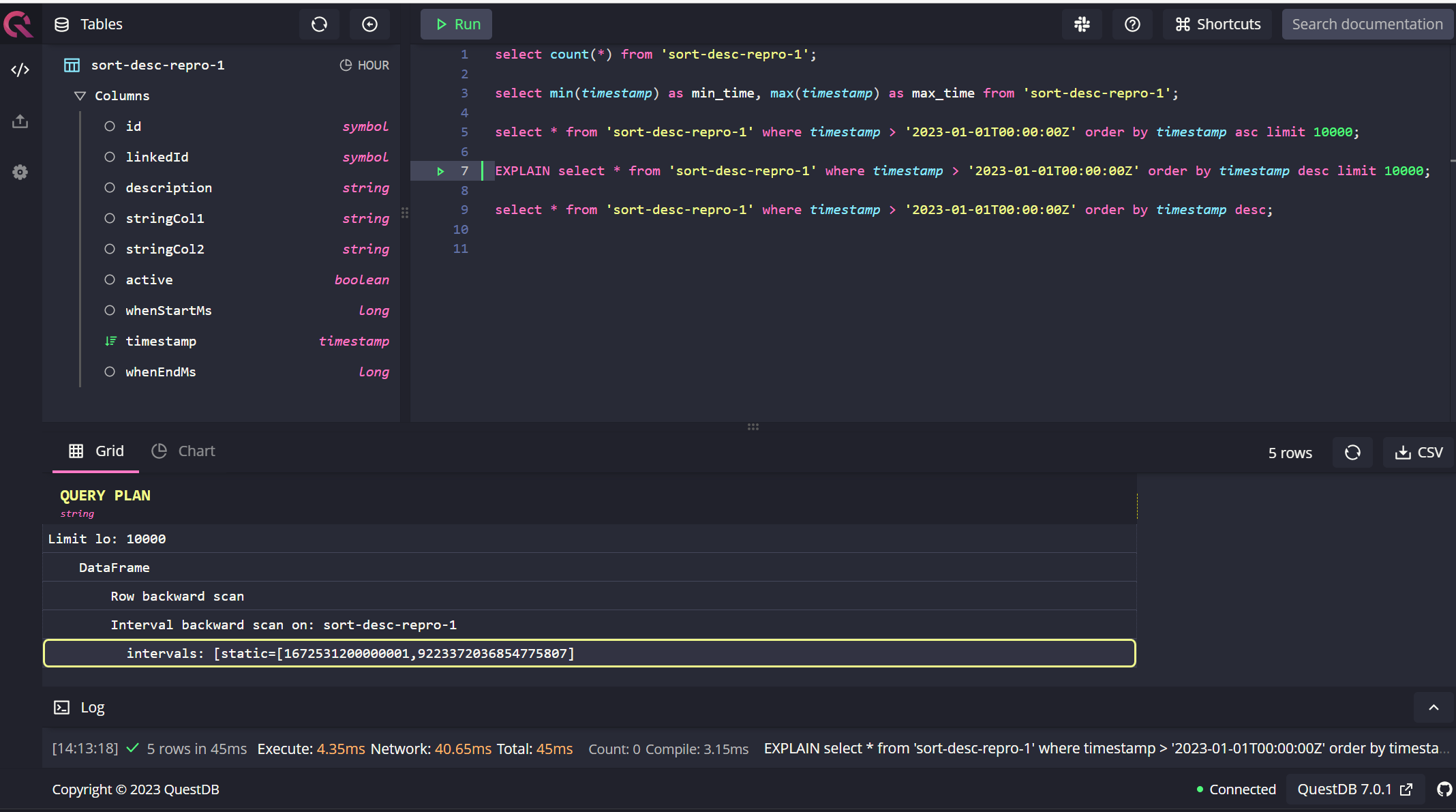 ORDER BY TIMESTAMP DESC issues / crashes · Issue #3081 · questdb/questdb · GitHub