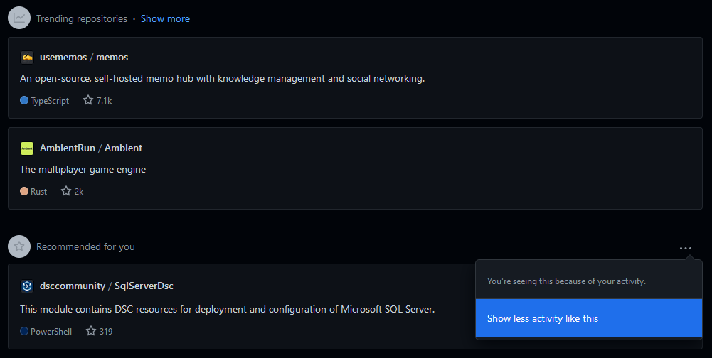 Dismissing a repository actually dismisses the wrong repository ...