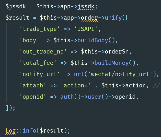 微信公众号内唤起支付，会写入一些参数进php_errors.log，如何写进其他地方？ · Issue #1482 · w7corp/easywechat · GitHub