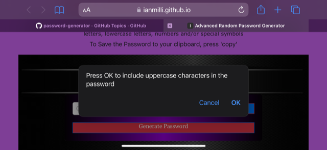 Github Ianmilliadvanced Random Password Generator Web Application Web Application To Aid In