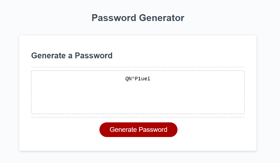 GitHub - harold-fv/Password-Generator: Password Generator