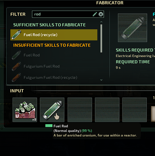 Fuel rods can be recycled at any percentage and this increases the ...