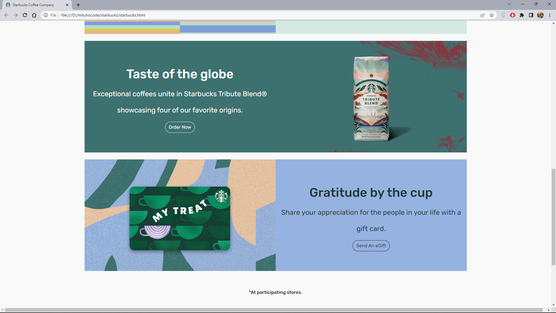 GitHub - Mitul30M/Starbcks-Framework: A Starbucks Official Website Copy (only HTML and CSS).