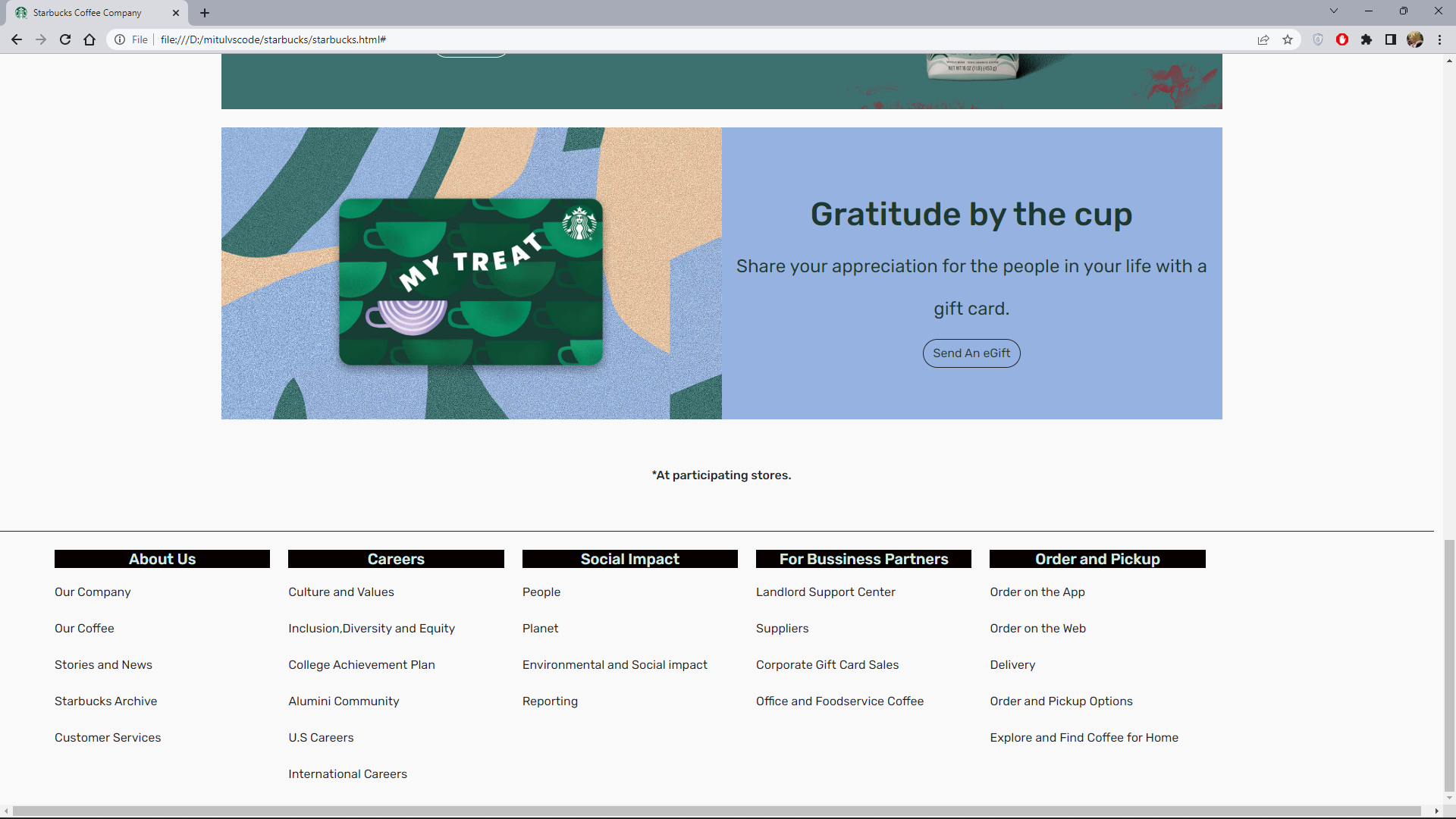 GitHub - Mitul30M/Starbcks-Framework: A Starbucks Official Website Copy (only HTML and CSS).