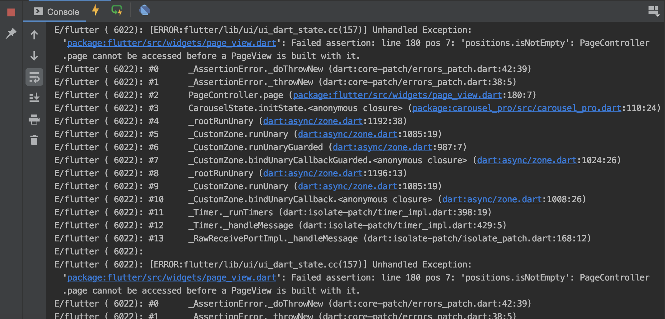 I got the following error message: PageController.page cannot be accessed before a PageView is ...