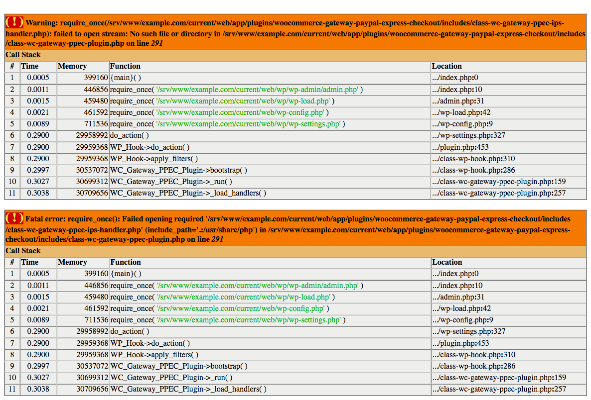 Fatal Error When Installing Configuring Woocommerce Plugin · Issue 337 · Roots Bedrock · Github