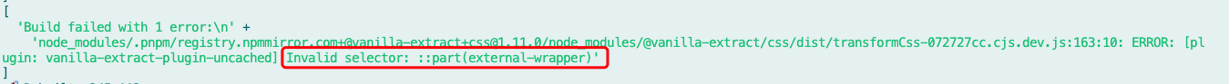 The part selector is not supported. · Issue #1103 · vanilla-extract-css/vanilla-extract · GitHub