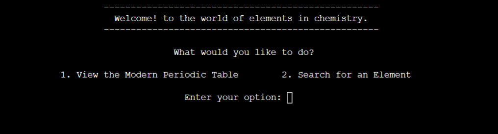 GitHub - IshitaSaraswat03/Periodic-Table-Project: The program helps ...