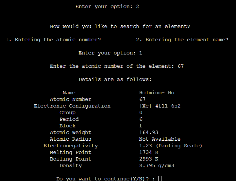 GitHub - IshitaSaraswat03/Periodic-Table-Project: The program helps ...