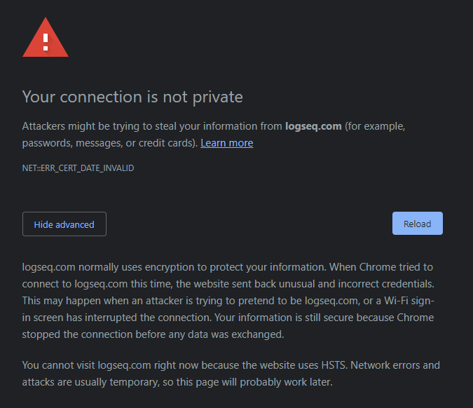 Logseq.com Certificate Chain Issue · Issue #5582 · logseq/logseq · GitHub