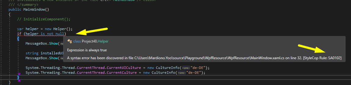 StyleCop does not support feature of C# 9.0 (is not null) · Issue #264 · StyleCop/StyleCop · GitHub